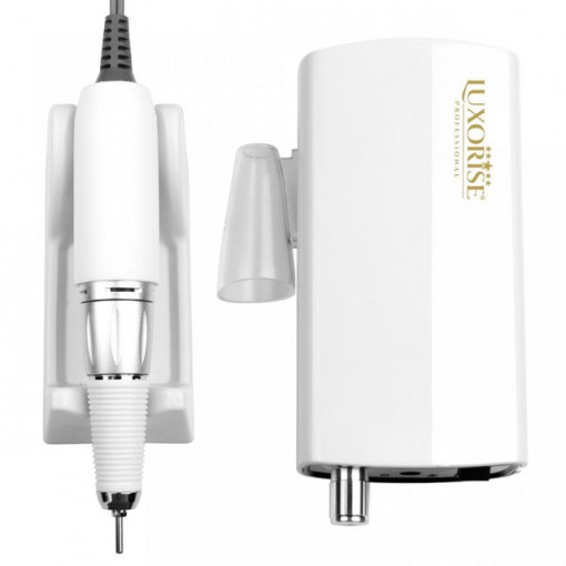 Pila electrica portabila unghii LUXORISE Revolution PRO, 30.000 RPM, Alb