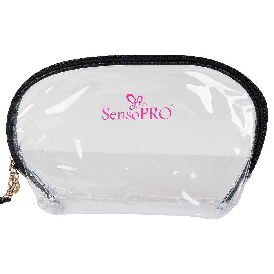 Portfard Travel SensoPRO Flamingo Transparent & Black, set 3 buc