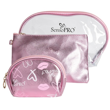 Portfard Travel SensoPRO Liberty Transparent & Pink, set 3 buc